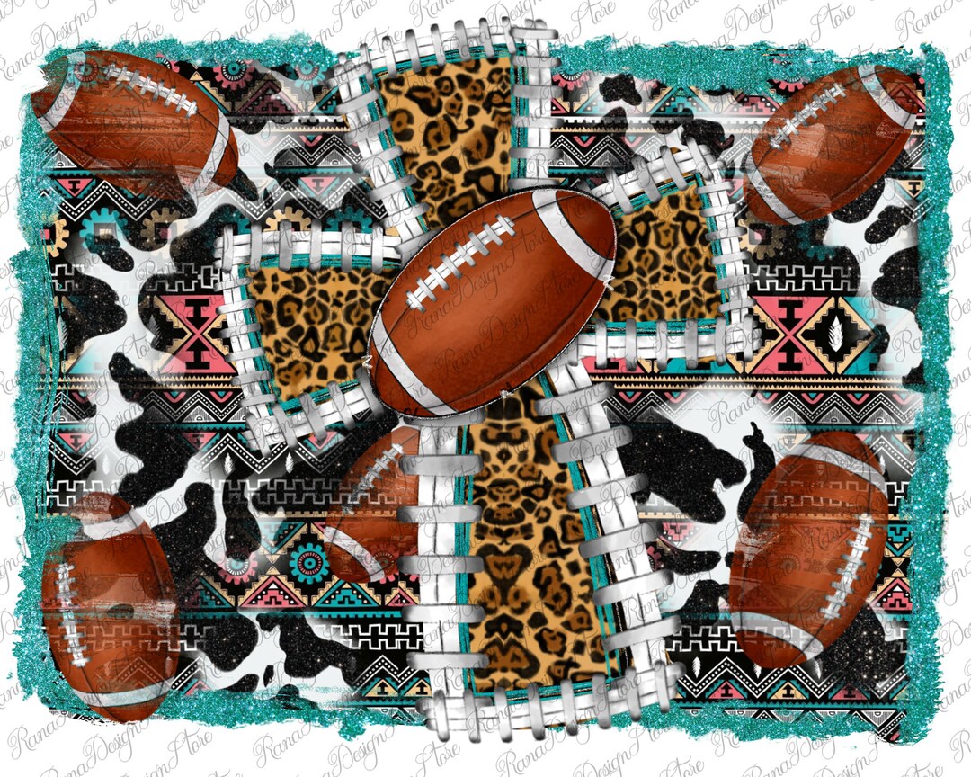 Football Cross Aztec Leopard Background Png Sublimation Design,cross ...