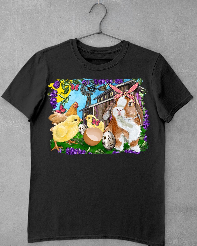 Easter Farm Chicks and Bunny Png Sublimation Design Easter - Etsy