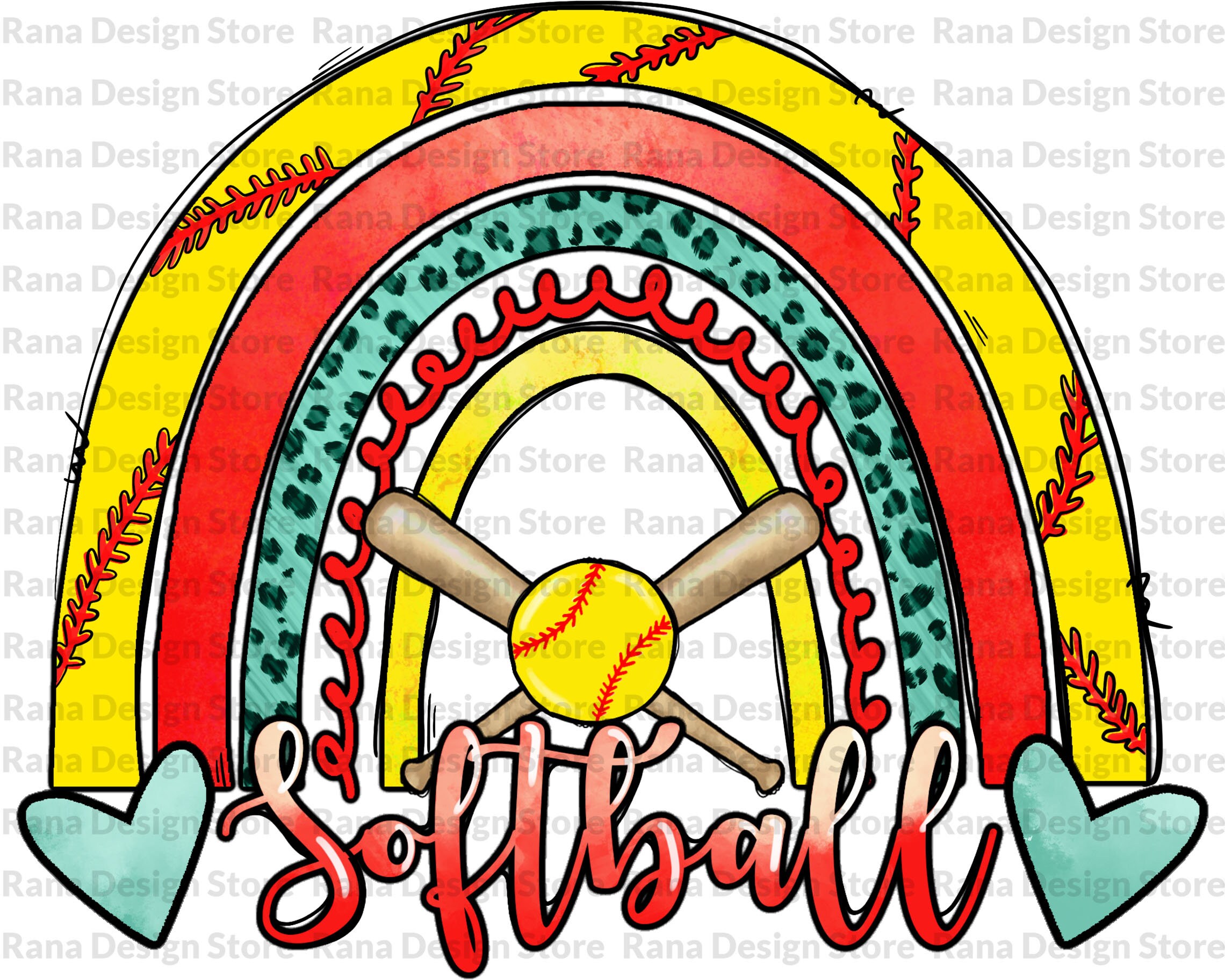 Softball Rainbow PNG Design, Softball Png, Sport Rainbow, Rainbow PNG ...