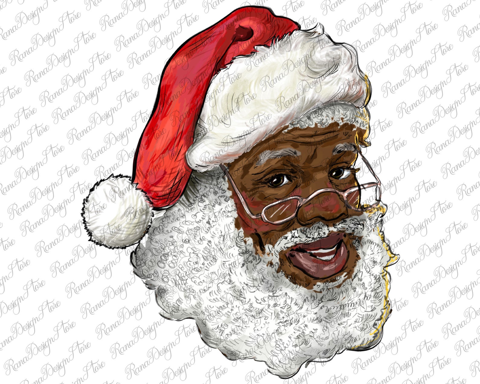 African American Santa Png Western Santa Claus Png African - Etsy