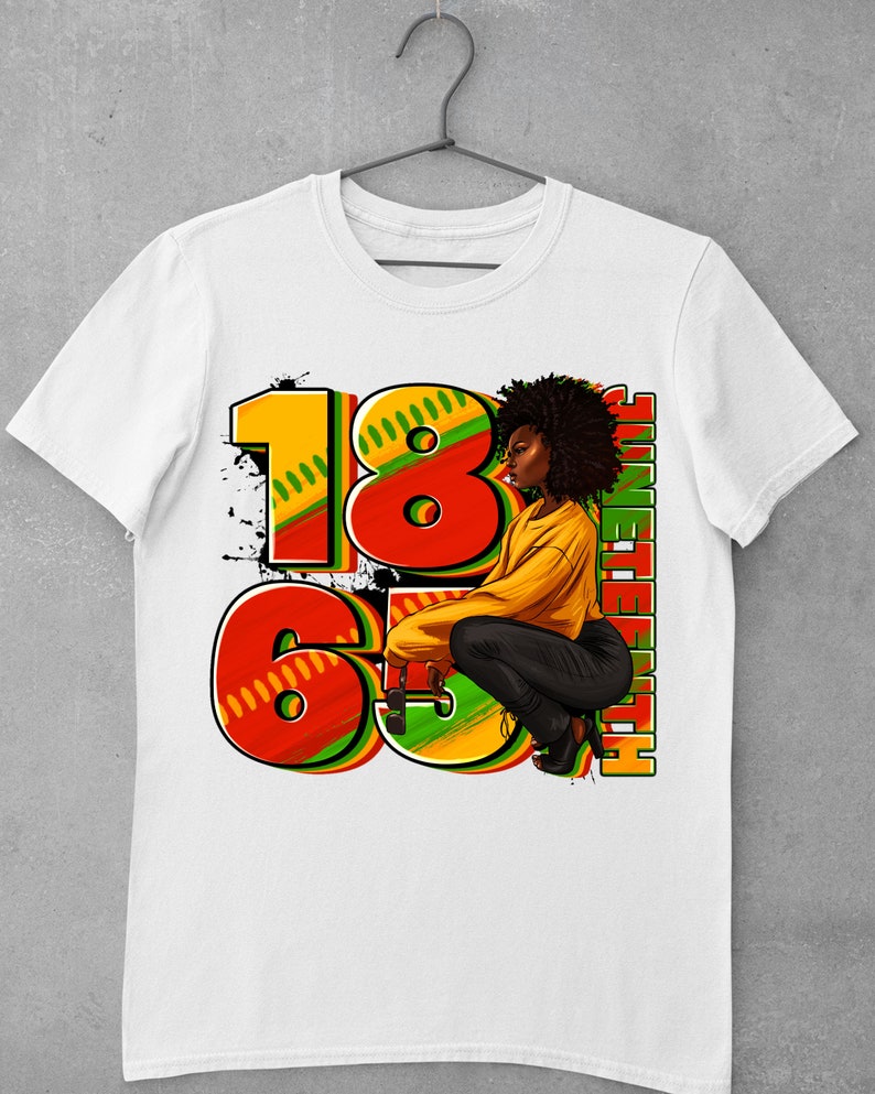 1865 Juneteenth Afro Woman Png Sublimation Design Download, Black Lives ...