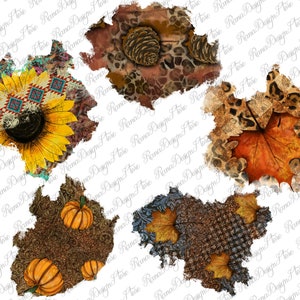 Western Fall Background Patch Bundle, Fall Patch Png, Fall Leaf Png ...
