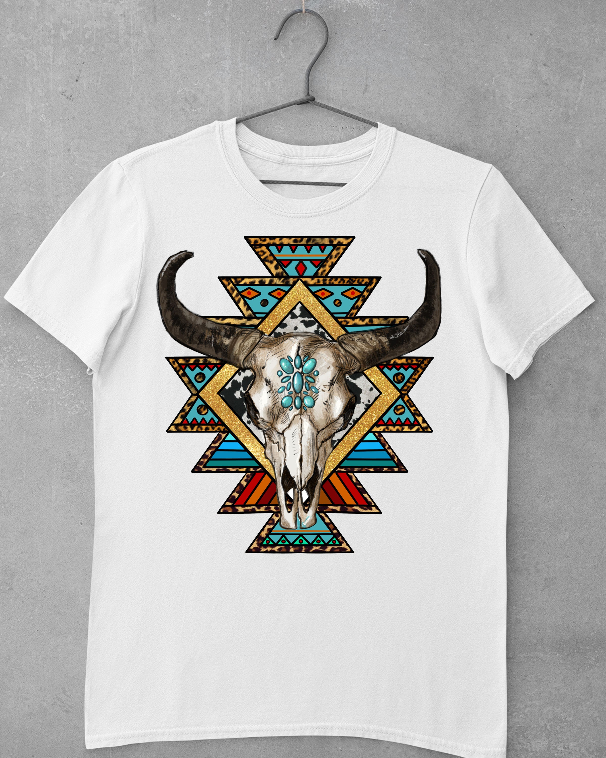 Aztec Bull Skull PNG Sublimation Design Gemstone Bull Skull - Etsy