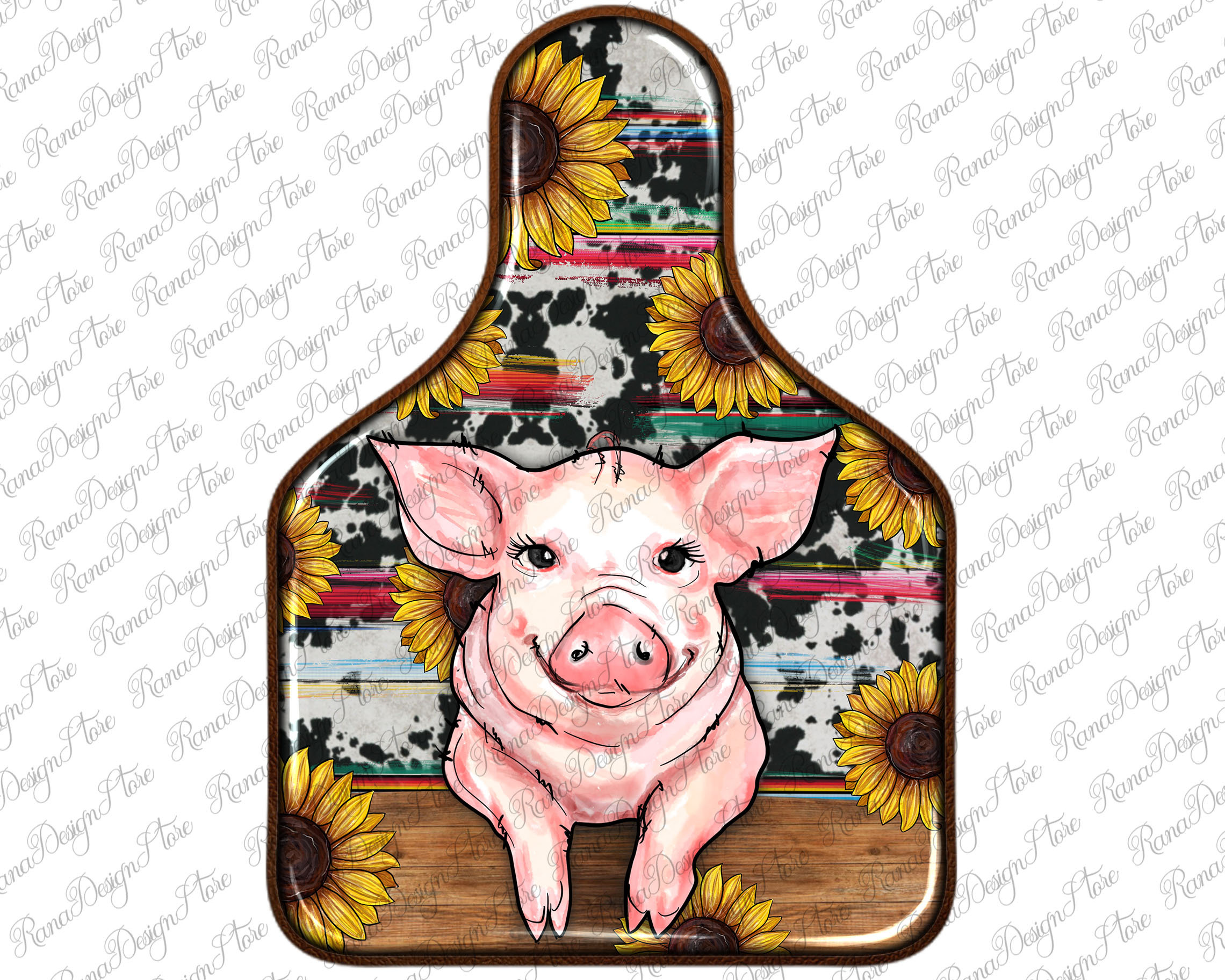 Western Pig Cow Tag Bundle Png,western Cow Tag,glasses Pig Png,bandana ...