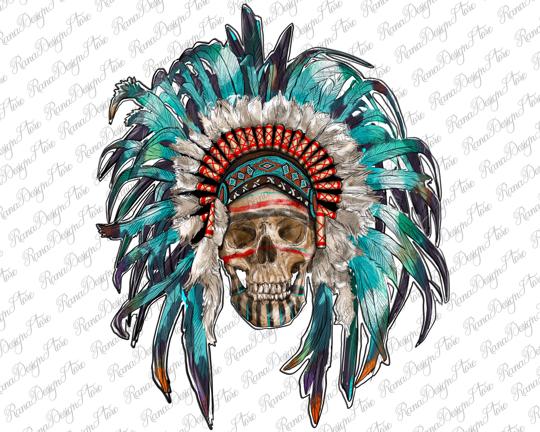 Native American Skull Headdress