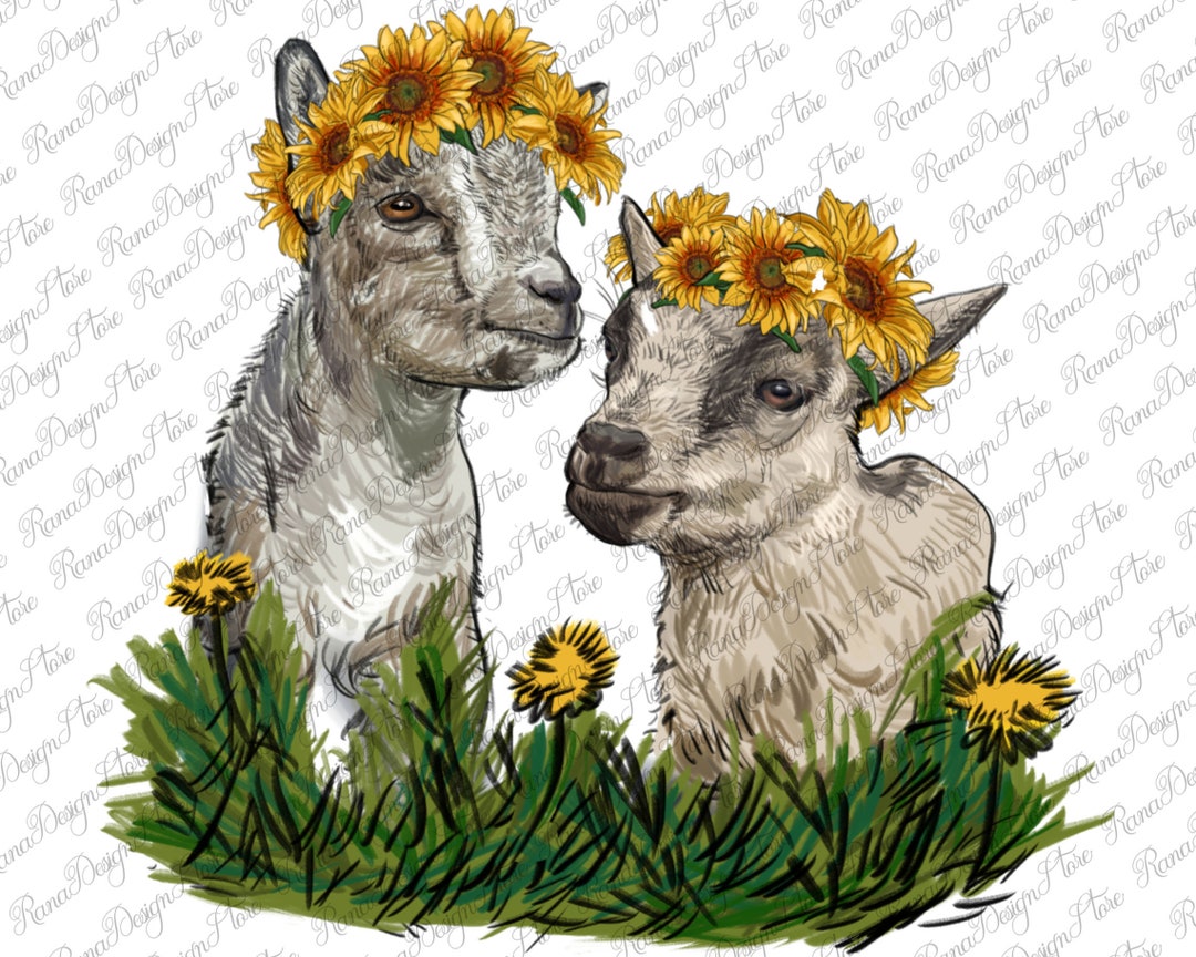 Cute Baby Goats Png Sublimation Design, Baby Goats Png, Goat Png ...