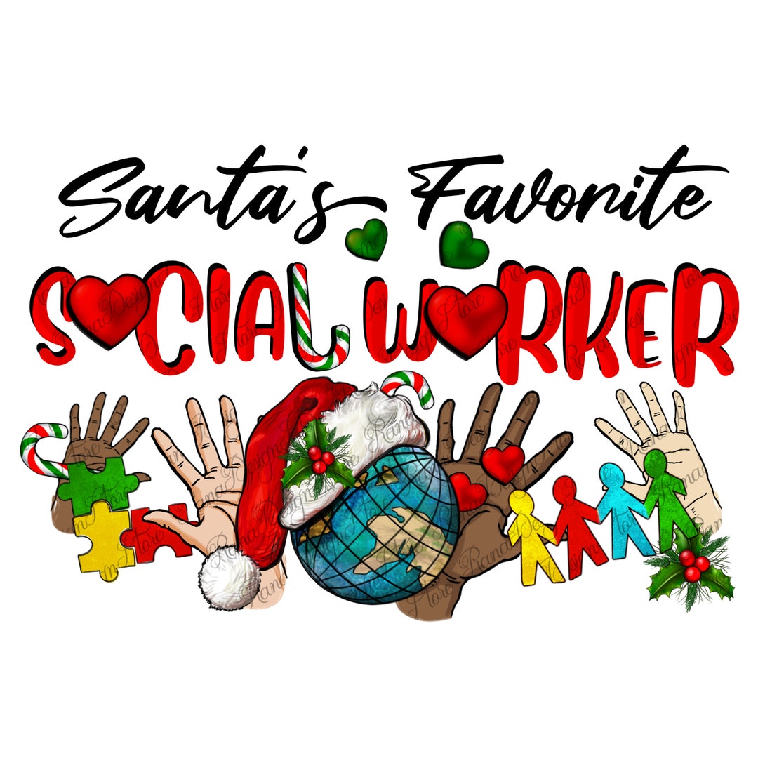 Santa's Favorite Social Worker Png Sublimation Design Download ...
