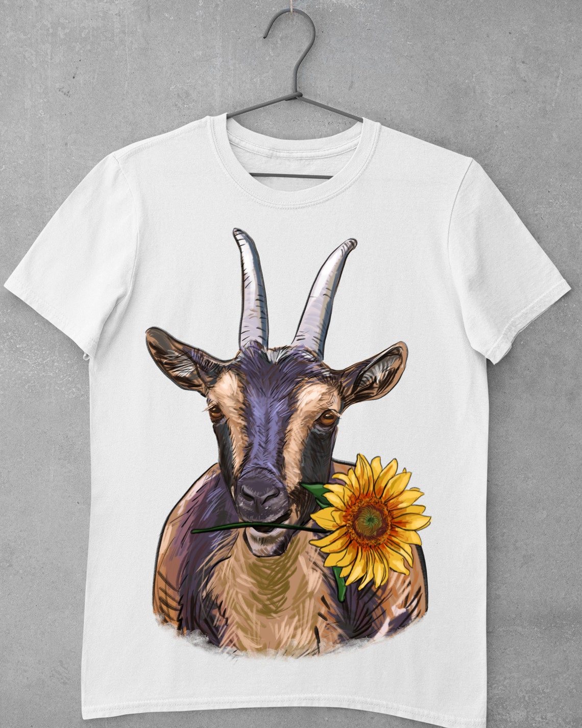 Dark Goat With Sunflower Png Sublimation Design Goat Png - Etsy