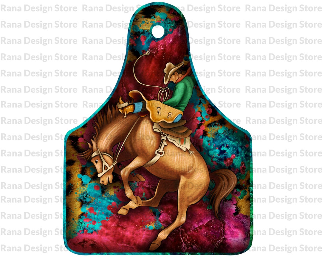 Western Rodeo Cow Tag,cowboy Cow Tag,western Cow Tag,turqoise Cow Tag ...