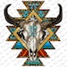 Aztec Bull Skull PNG Sublimation Design, Gemstone Bull Skull, Aztec ...