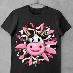Pink Leopard Sunflower Cow Png Sublimation Design, Cow Png, Cowhide ...