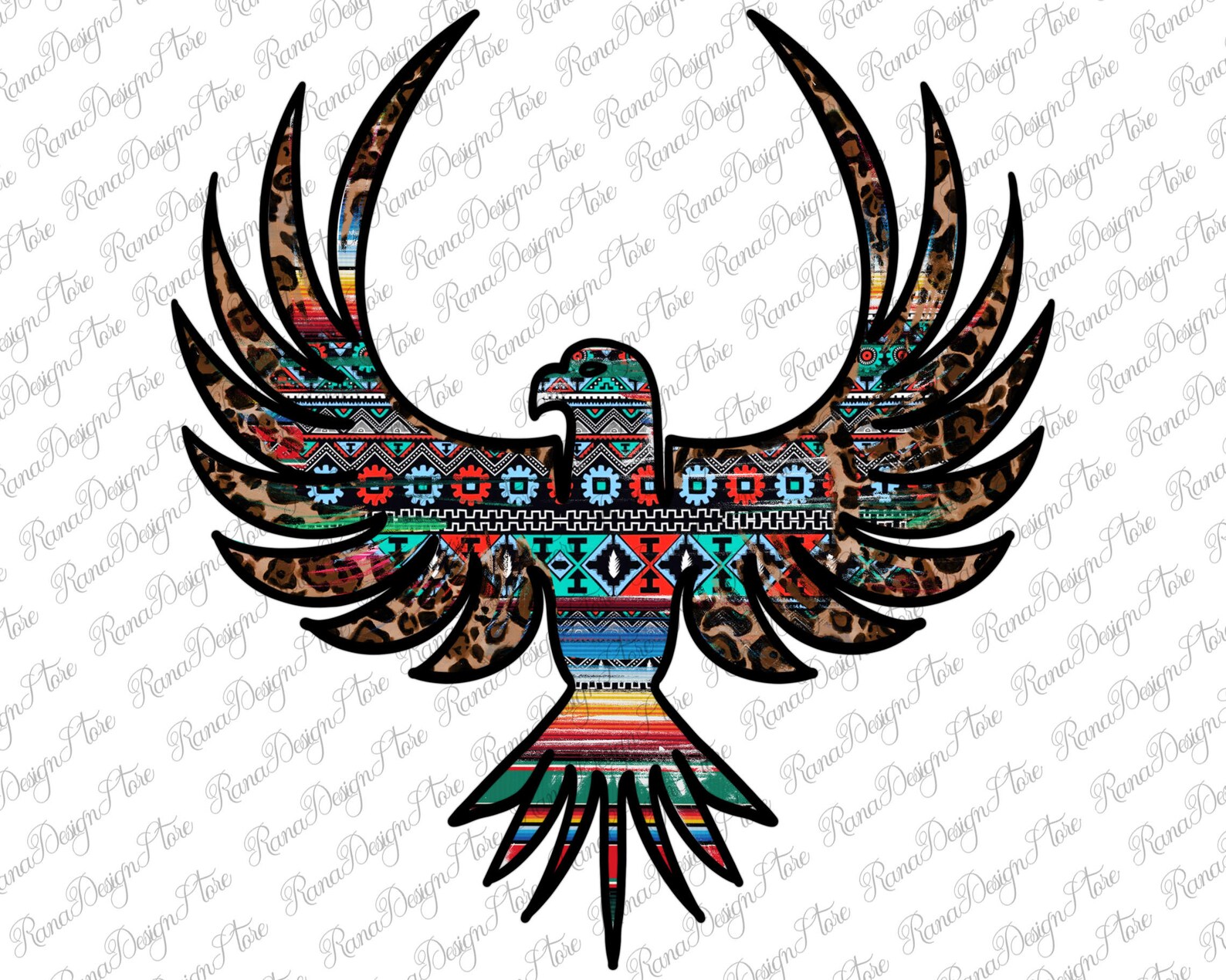 Aztec Leopard Thunderbird Png Sublimation Design Aztec - Etsy