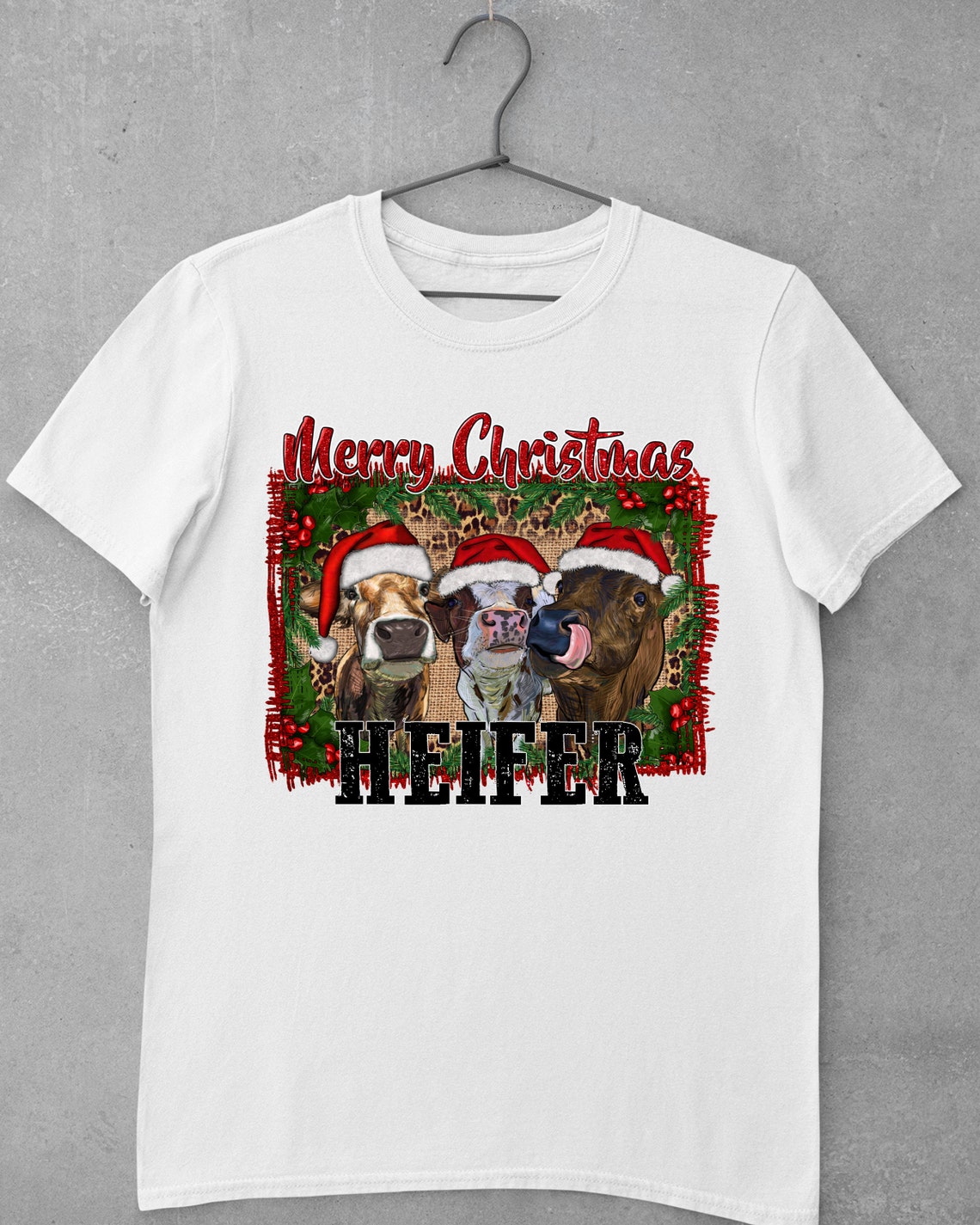 Merry Christmas Heifer Png Sublimation Design, Christmas Heifer Png ...