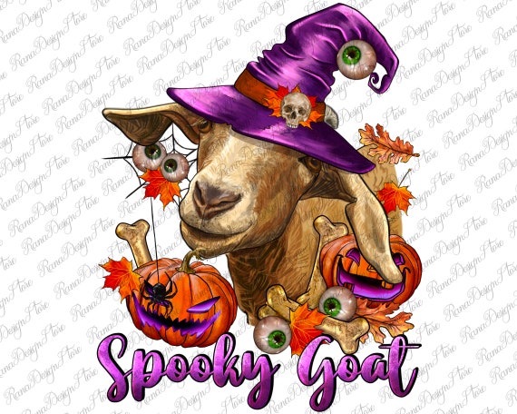 Spooky Goat Png Sublimation Design Halloween Vibes - Etsy