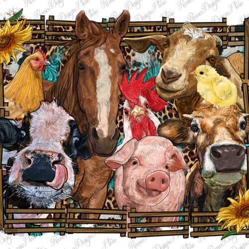 Western Farm Animals Png Sublimation Design Western Heifer | Etsy
