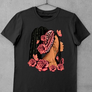 Pink Roses Afro Woman Png Sublimation Design Download, Afro Woman Png ...