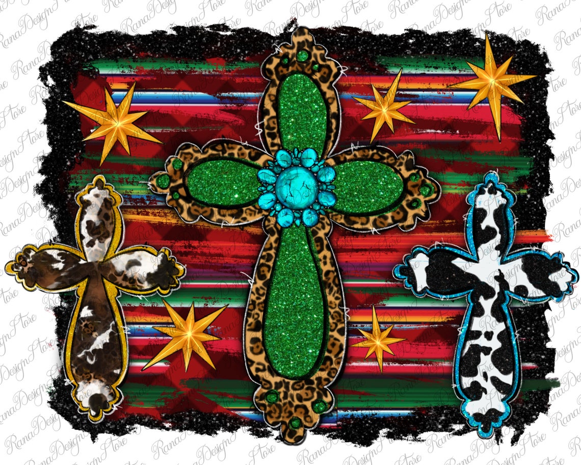 Western Cross Png Sublimation Design Cross Png Serape Cross - Etsy