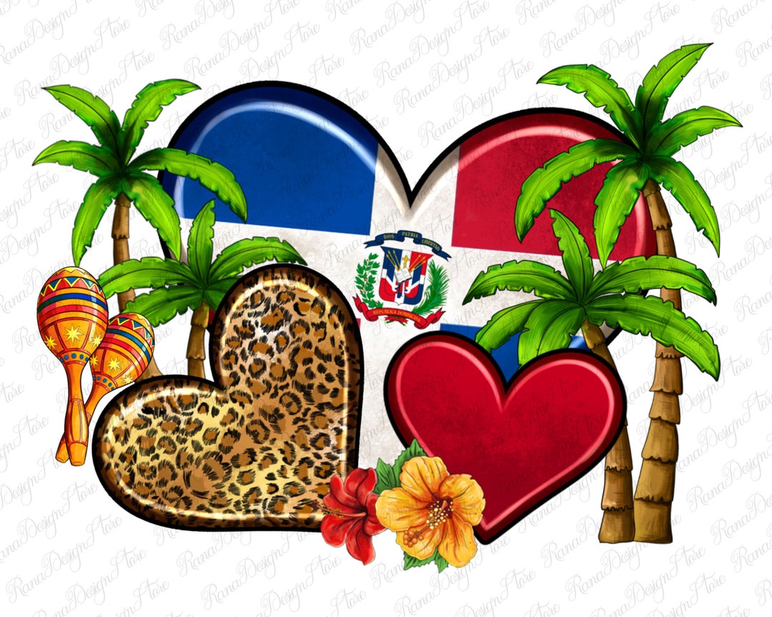 Dominican Republic Hearts Png Sublimation Design, Dominican Republic ...