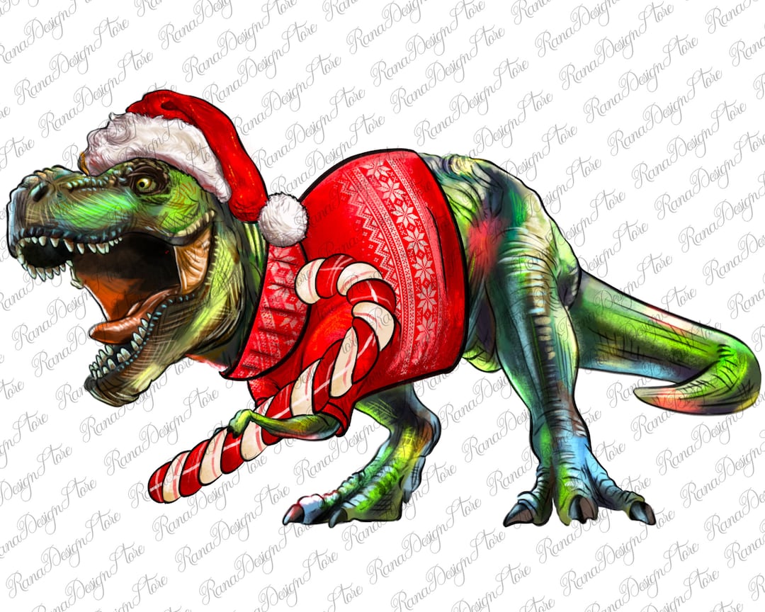 T- Rex Christmas Png Sublimation Design, Christmas Dinosaur Png ...