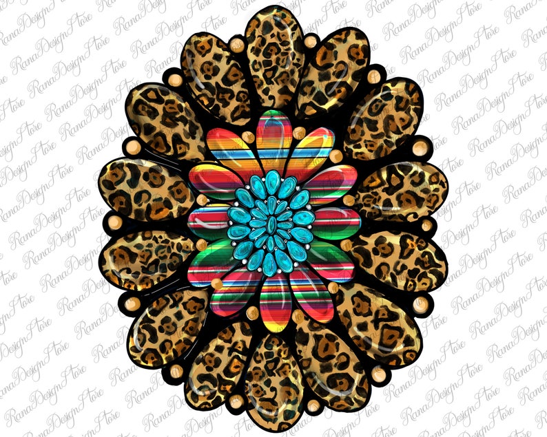 Leopard Serape Turquoise Gemstone PNG Serape Leopard Png | Etsy