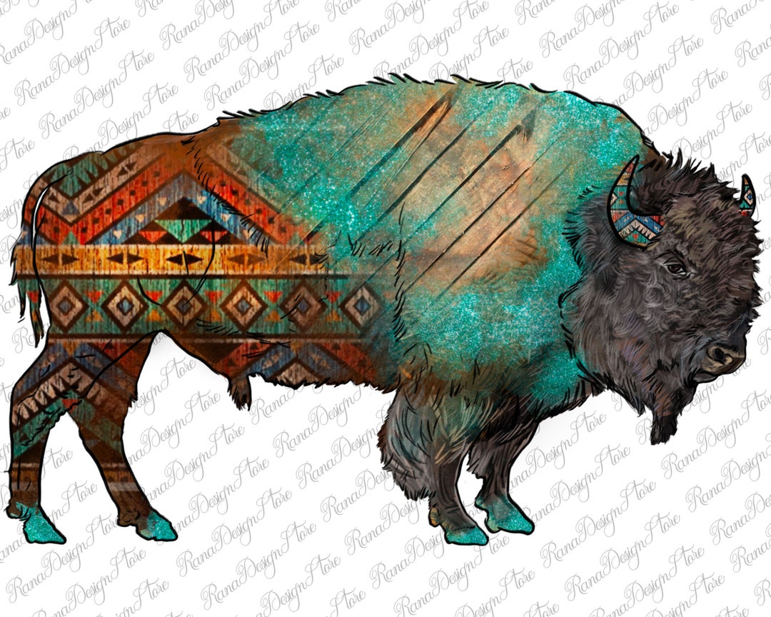 Aztec Bison Png Sublimation Design, Western Bison Png, Aztec Bison Png ...