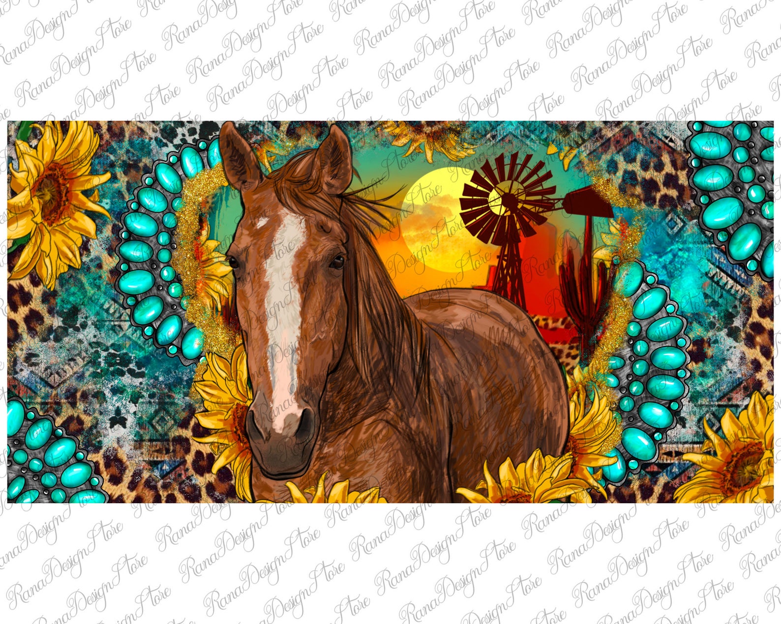 Horse and Desert With Sunflowers Gemstone License Plate - Etsy