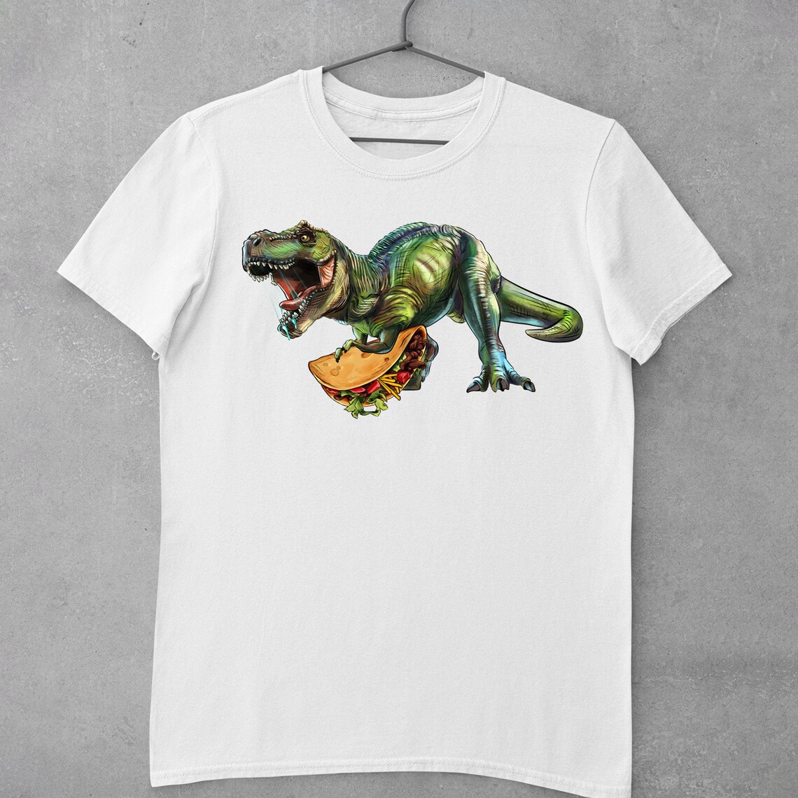 T-rex Dinosaur Holding a Taco Png Sublimation Design Download, Hand ...