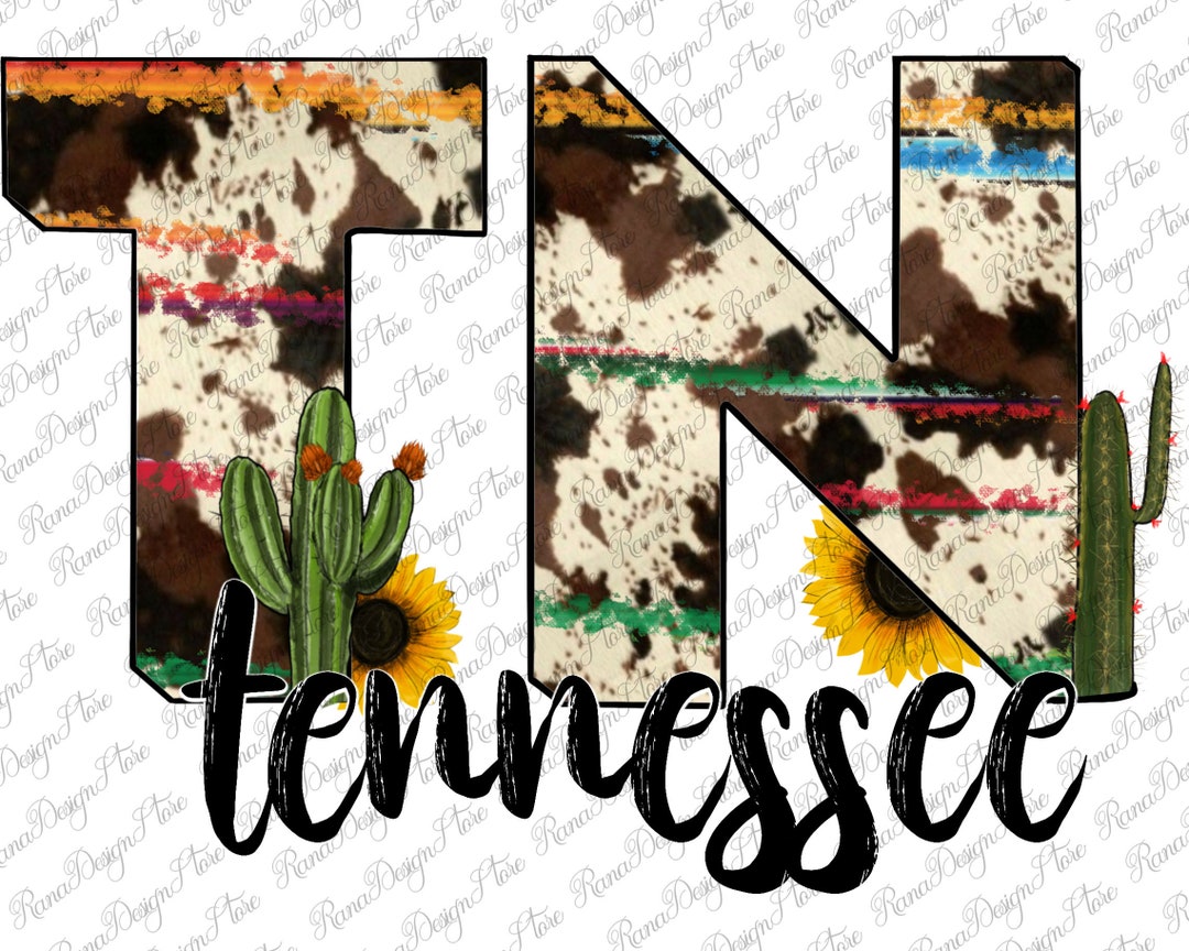 Tennessee State Cowhide Serape Cactus Png Cowhide Tennessee - Etsy