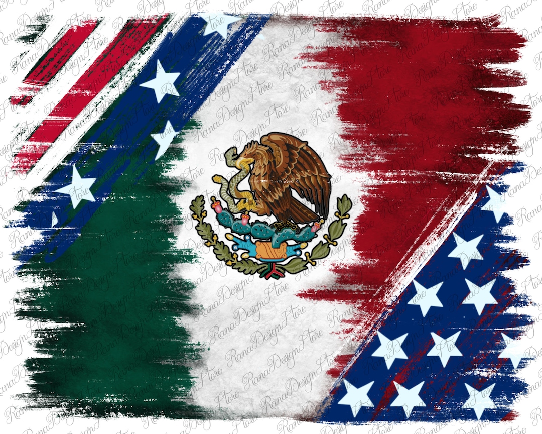 Mexican With American Flag Sublimation Design Png, Mexico Flag Png ...