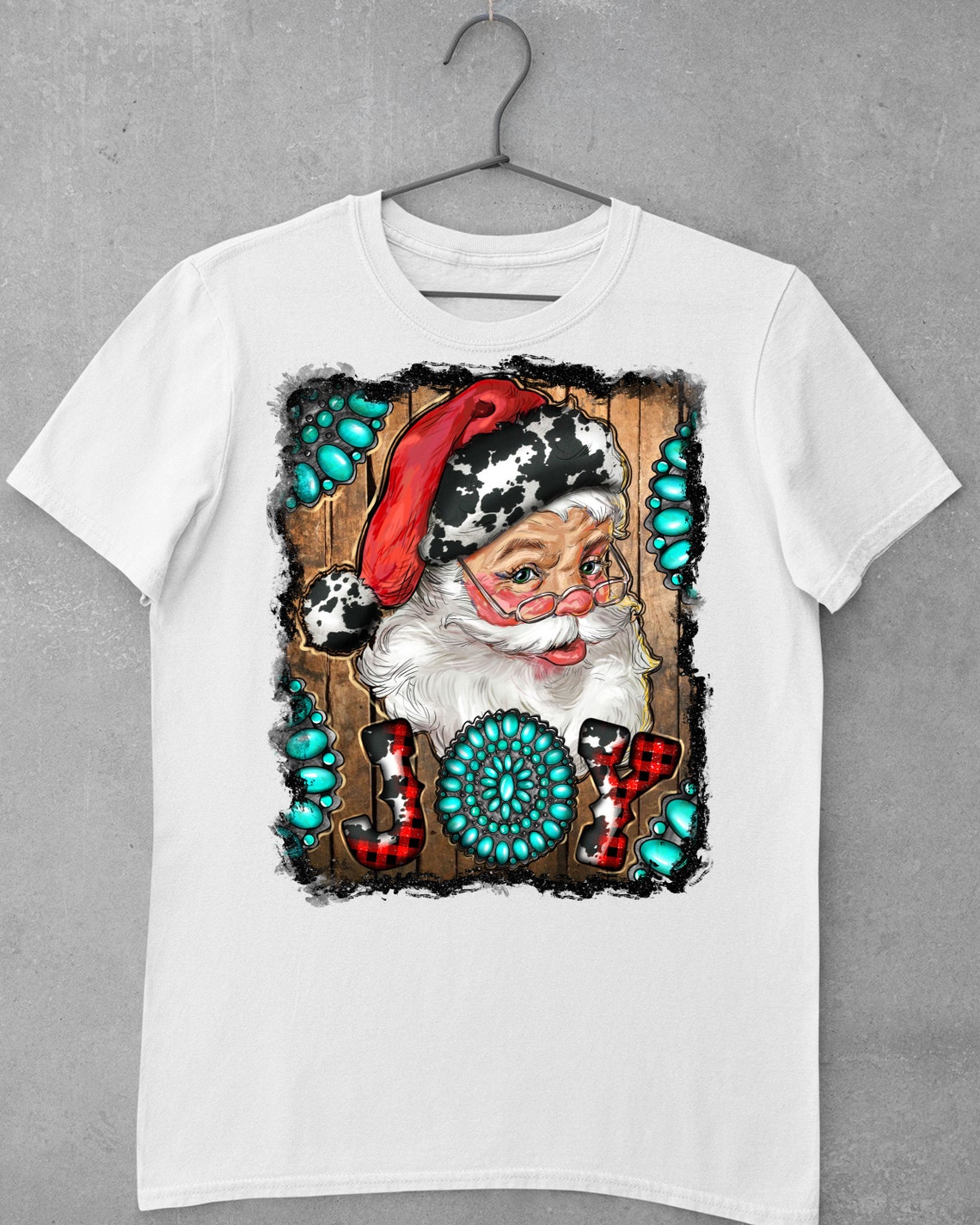 Santa Claus Joy With Western Gemstone Background Png Design - Etsy
