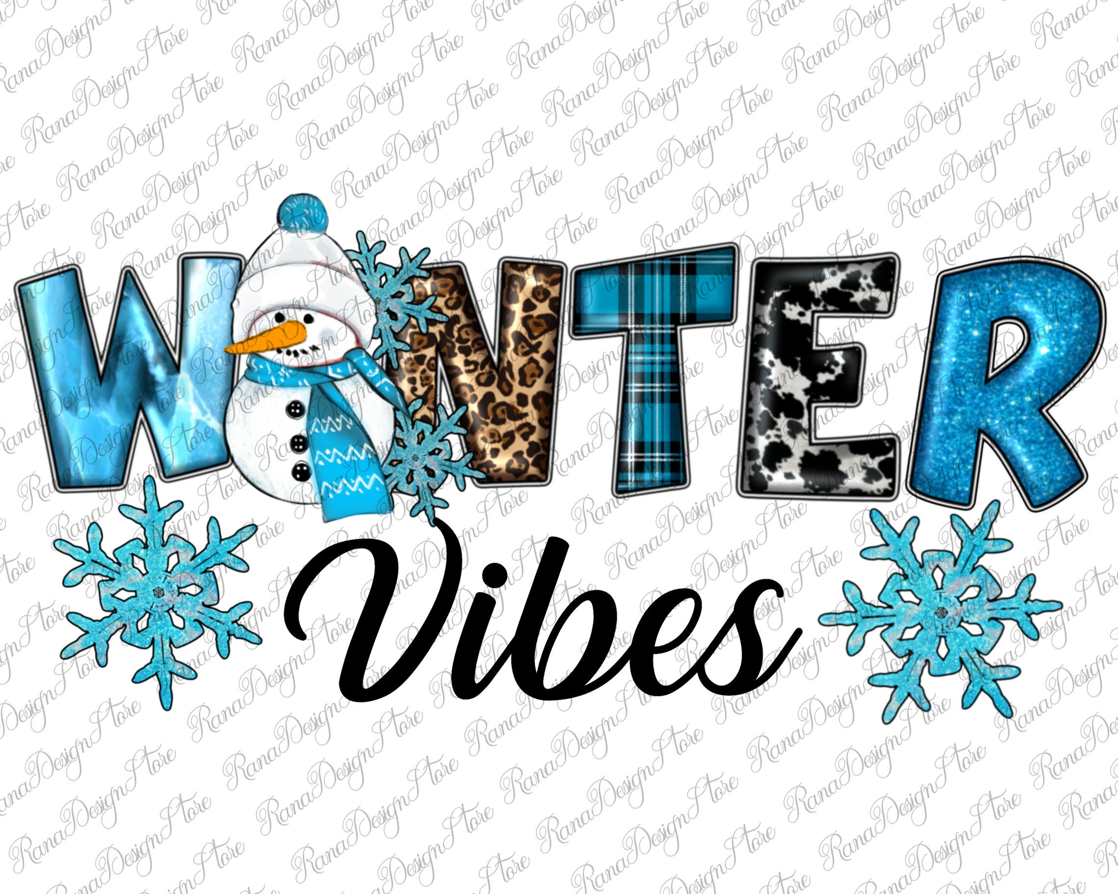 Winter Vibes Png Winter Sublimation Design Png Snowflakes - Etsy