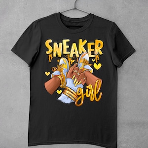 Yellow Sneaker Girl Afro Woman Png Sublimation Design Download, Sneaker ...
