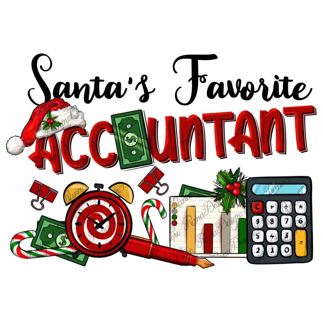 Santa's Favorite Accountant Png Sublimation Design Download, Merry ...