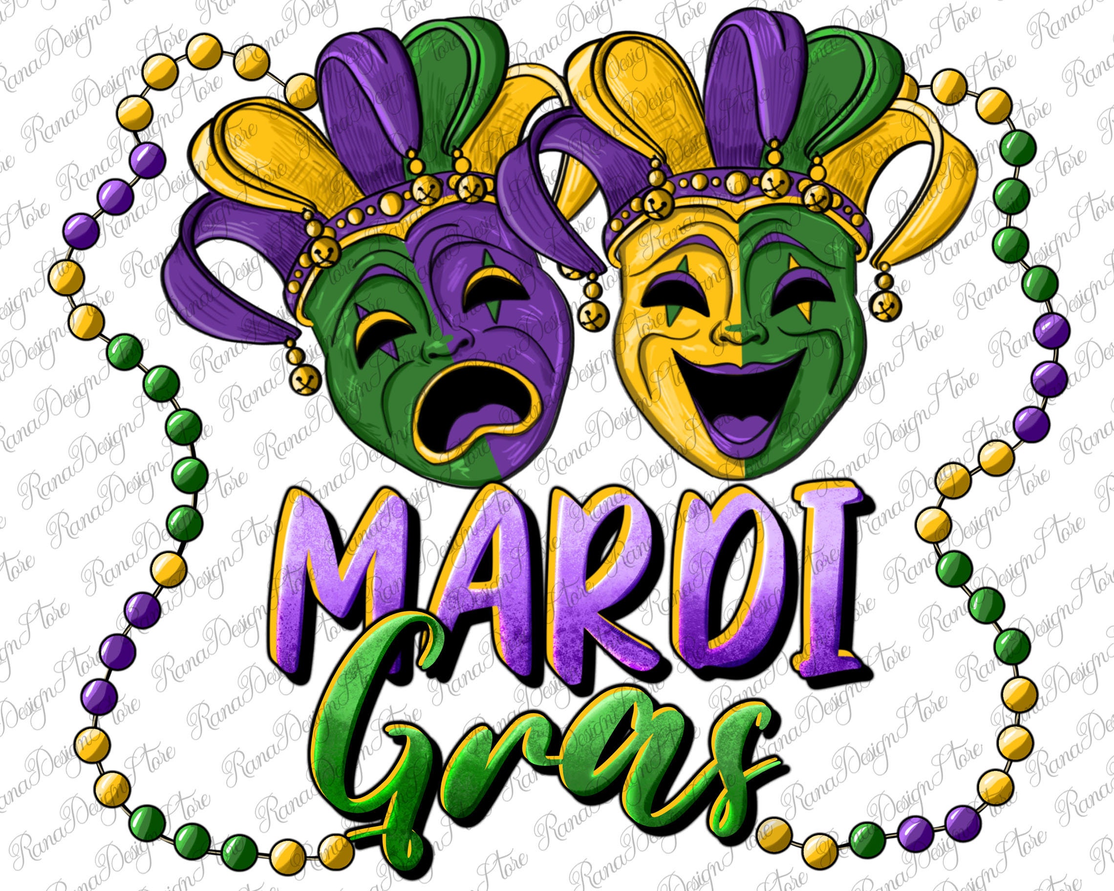 Mardi Gras Masks And Beads