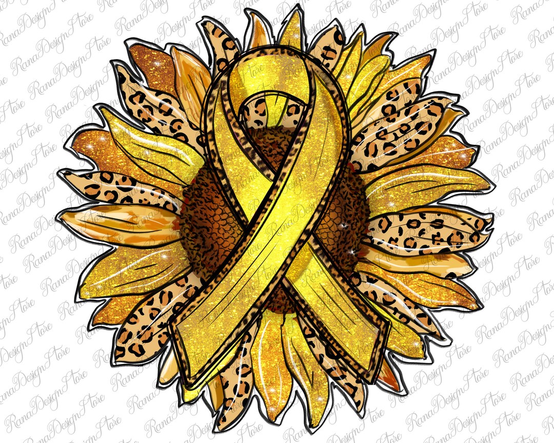Child Cancer Awareness Sunflower Png, Gold Cancer Sunflower Png, Cancer ...