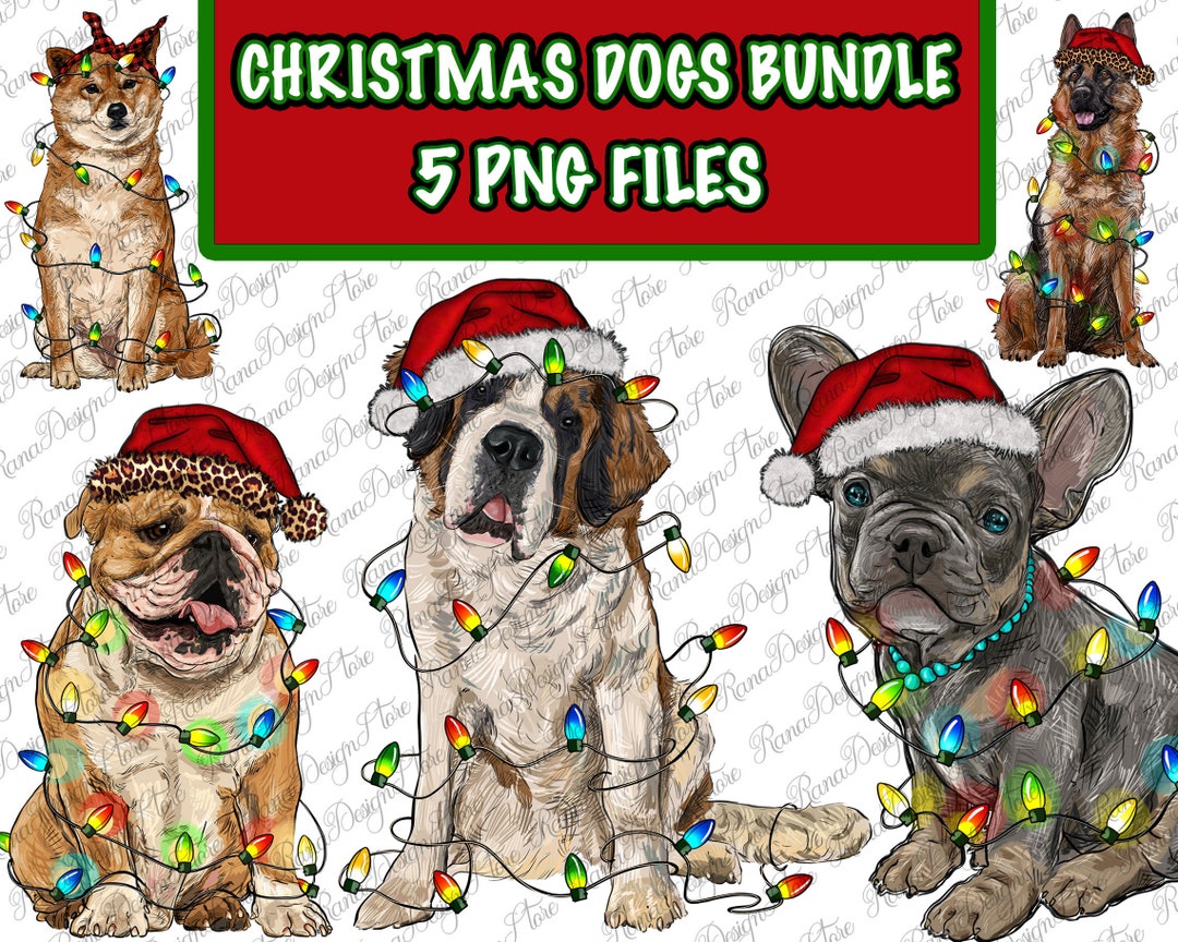 Christmas Dogs Bundle Png Bundle Sublimation Design, Christmas Dogs ...