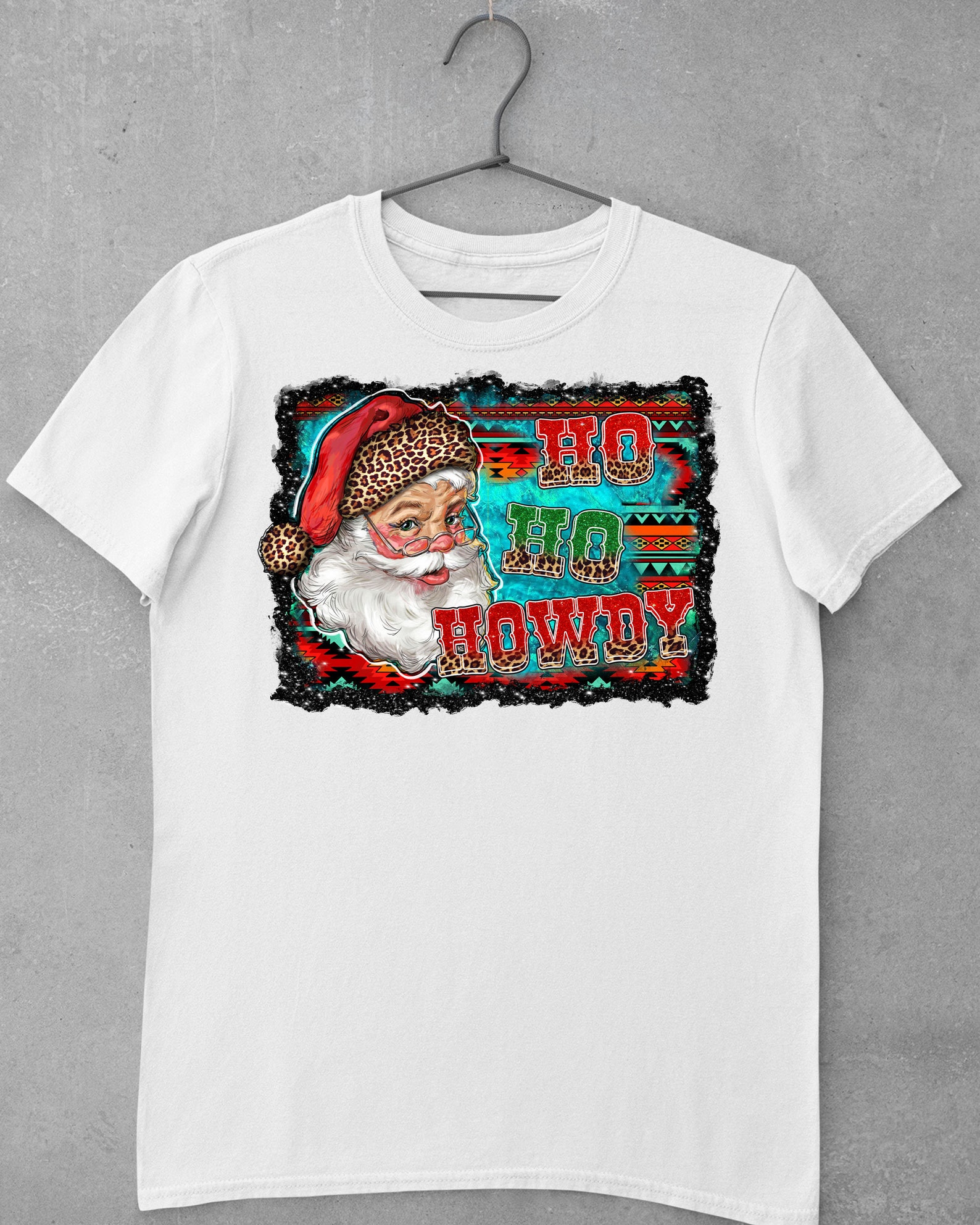 Ho Ho Howdy Santa Claus Distressed Background Design Howdy - Etsy