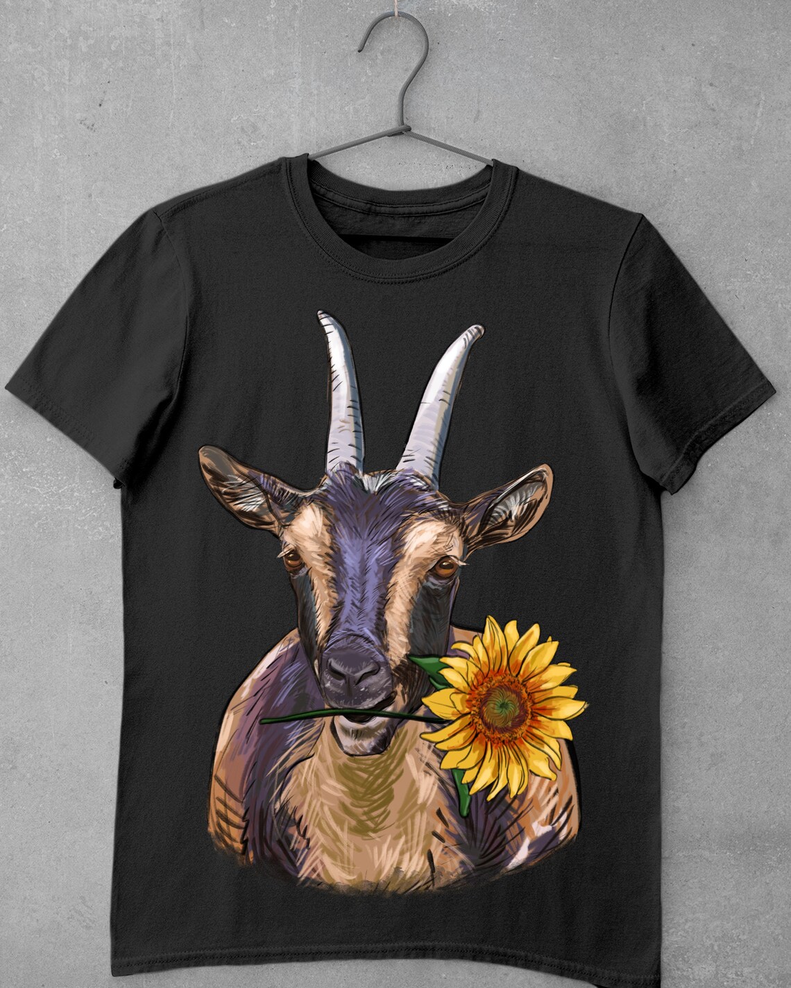 Dark Goat With Sunflower Png Sublimation Design Goat Png - Etsy