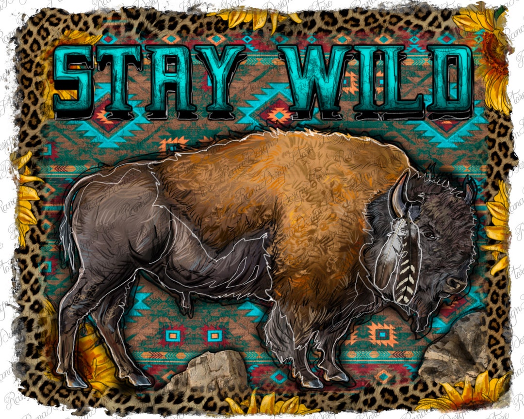 Stay Wild Aztec Bison Png Sublimation, Western Bison Png, Aztec ...