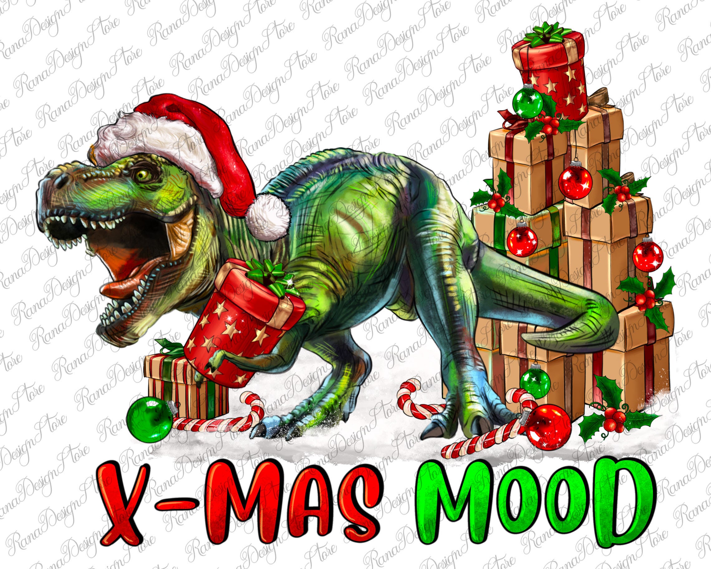 T Rex X-mas Mood Png Sublimation Design Christmas Dinosaur - Etsy