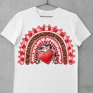 Valentine's Day Rainbow With Heart Png Sublimation Design Downloads ...