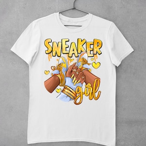 Yellow Sneaker Girl Afro Woman Png Sublimation Design Download, Sneaker ...