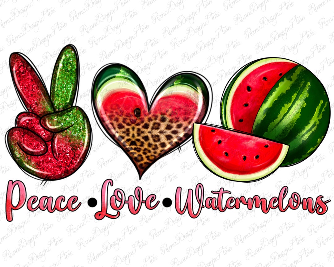 Peace Love Watermelon Png Sublimation Design Download, Hello Summer Png ...