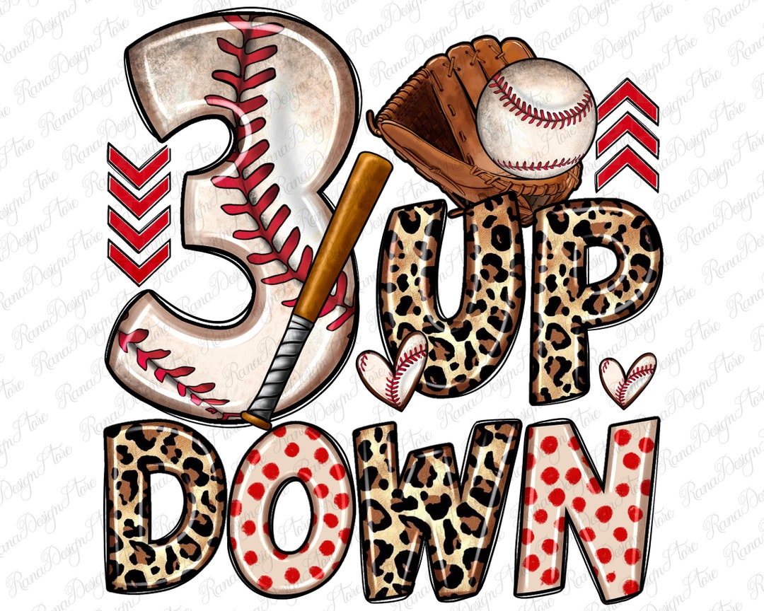 3 up 3 Down Png Sublimation Design Download, Baseball Png, Sports Png ...