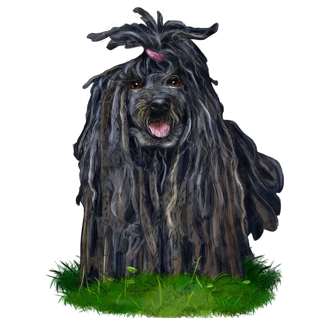 Puli Dog Png Sublimation Design Download, Hungarian Dog Png, Dog Mom ...