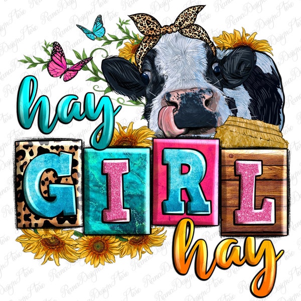 Hay Girl Hay Cow Sublimation - Etsy