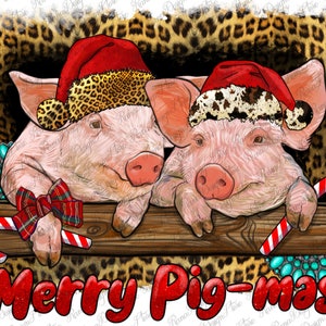 Merry Pig Mas Png Sublimation Design, Merry Christmas Png, Christmas ...