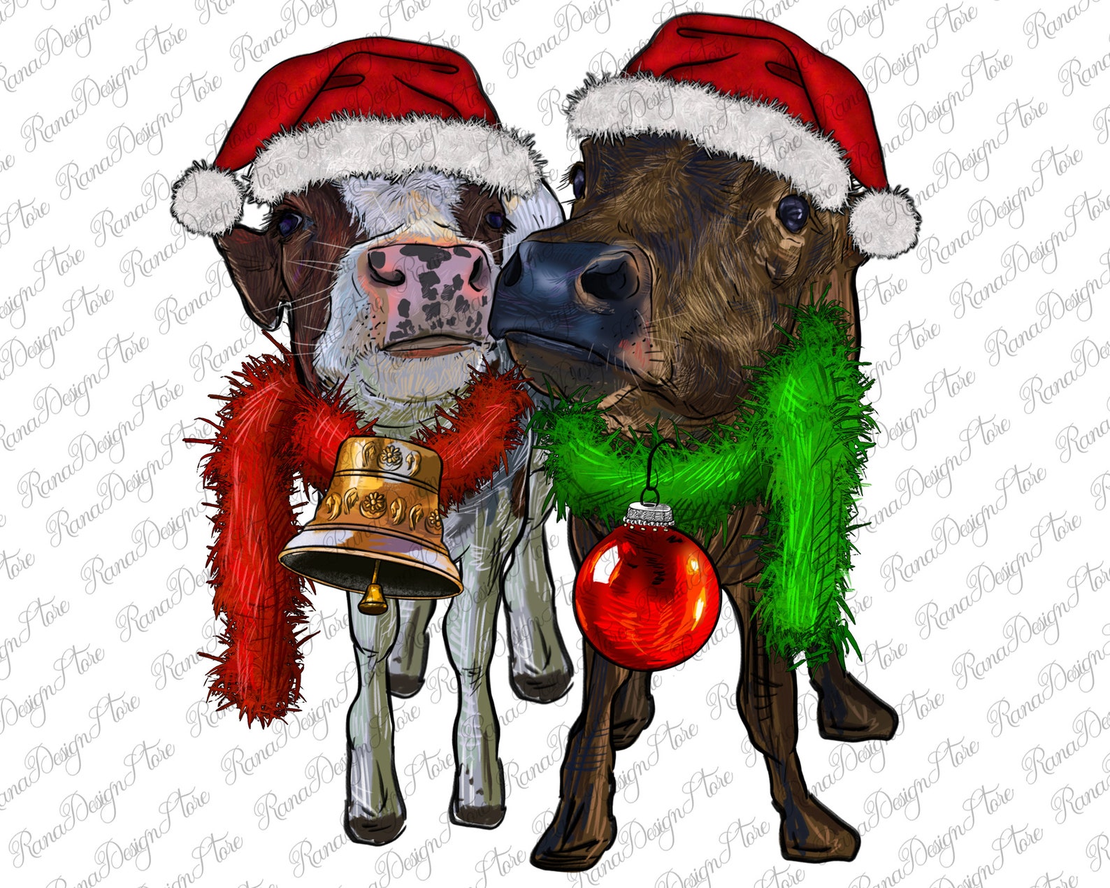Two Christmas Heifers Png Sublimation Design Christmas Heifer - Etsy
