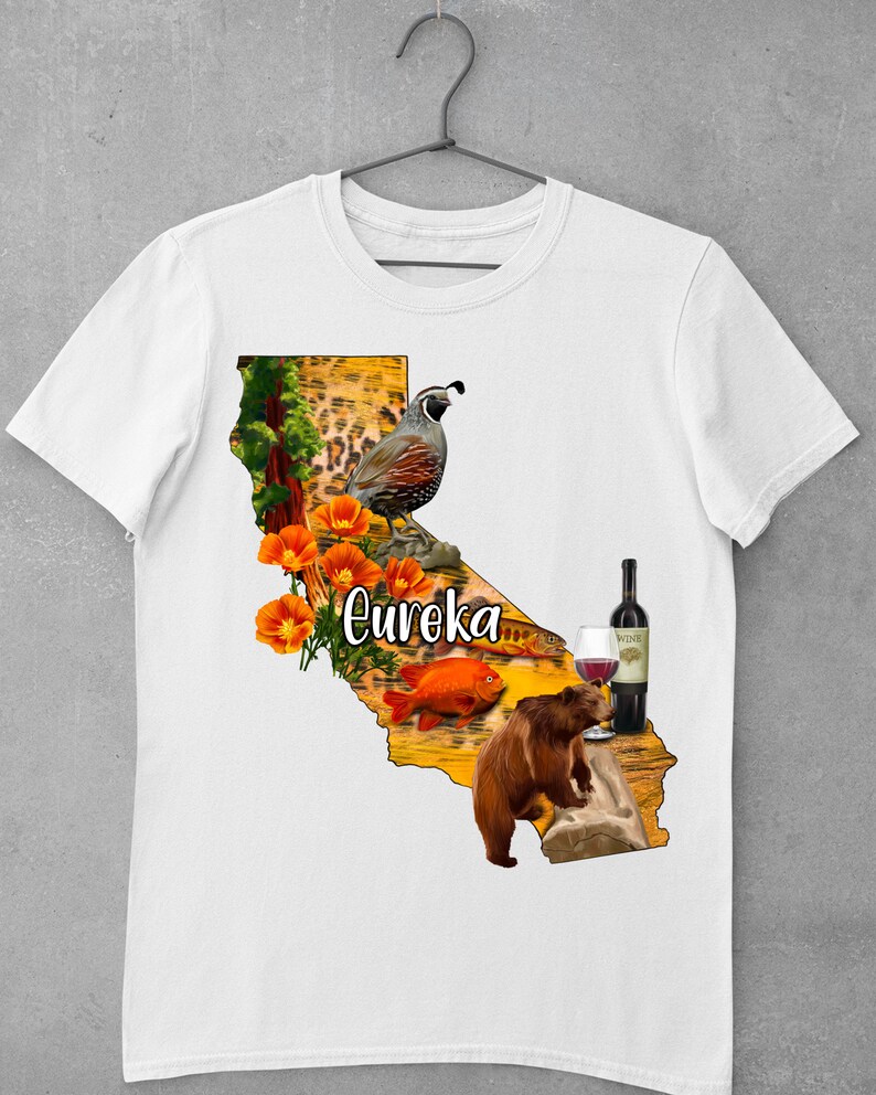 Eureka California State Motto Map Sublimation Design | Etsy