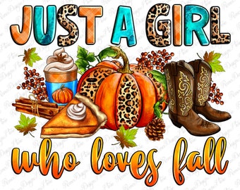 Just a Girl Who Loves Fall Clipart PNG Instant Download - Etsy